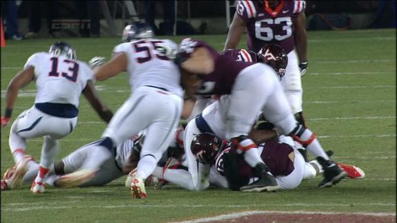 2Q UVA M. Brewer sacked by M. Valles for -5 yds,M. Brewer fumbled ...