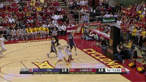 1H TCU K. Williams made Layup. Assisted by K. Anderson. - ESPN Video
