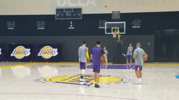 Ball wins half-court shooting contest - ESPN Video