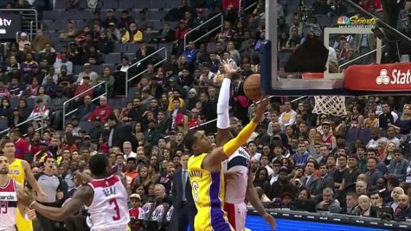 Wall pins Clarkson's layup off the backboard - ESPN Video