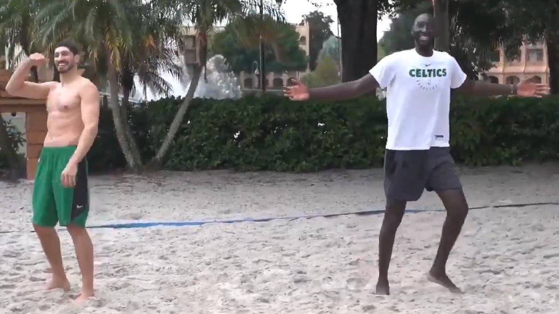 Enes Kanter and Tacko Fall team up for beach volleyball - Stream the ...