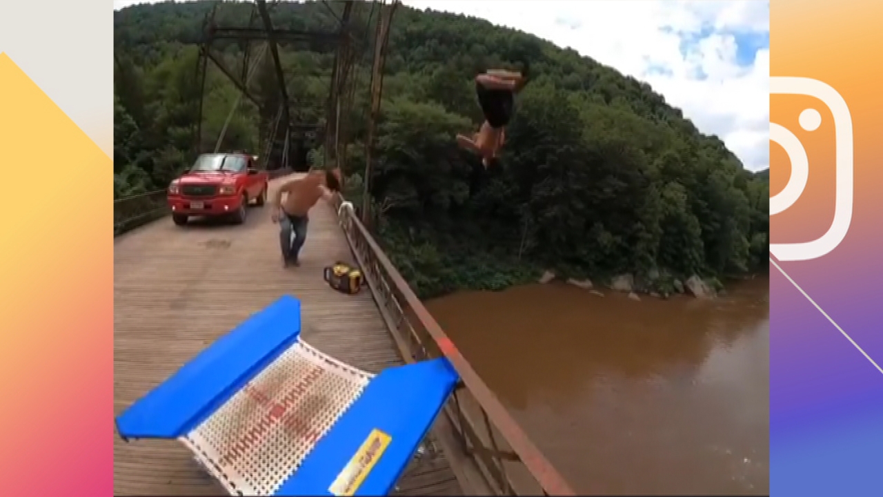 This acrobatic bridge jump isn't for the faint of heart - Stream the ...