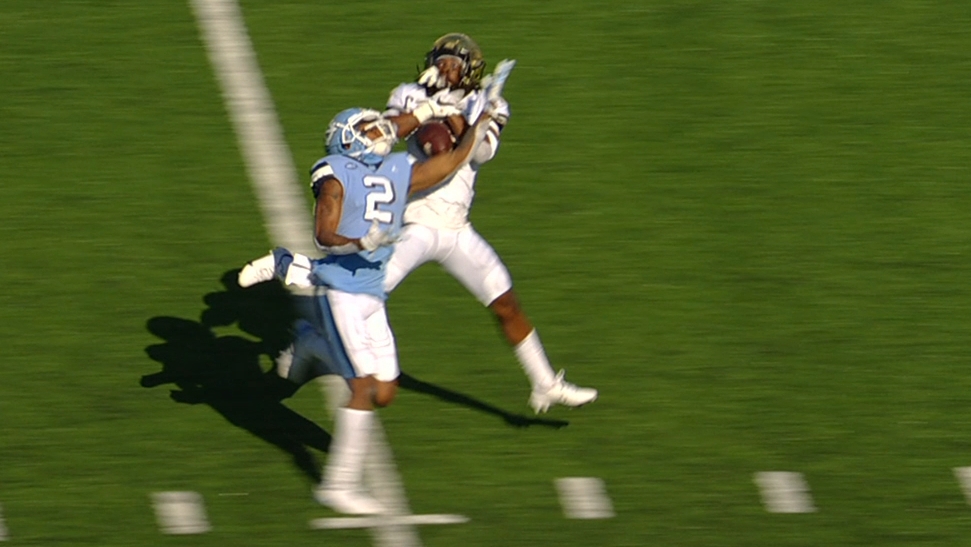 UNC WR fights to turn near-INT into amazing one-handed catch - Stream ...