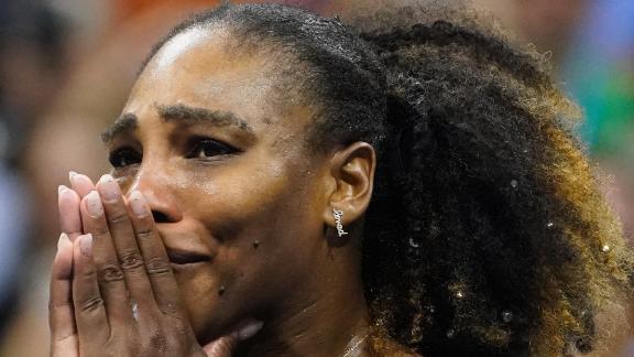 Serena fights back tears in emotional postmatch interview - ESPN Video
