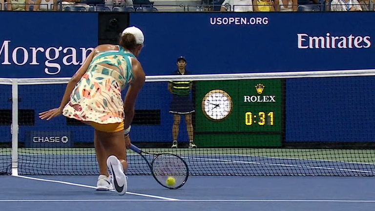Madison Keys gets lucky bounce off net on drop shot - Stream the Video ...