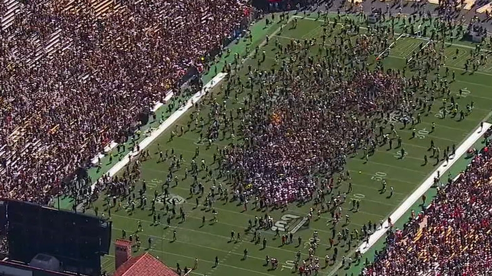 Colorado fans rush Folsom Field after taking down Nebraska - Stream the ...