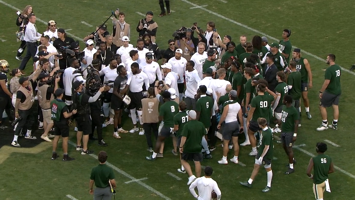 Colorado, Colorado State players clash pregame, need to be separated ...