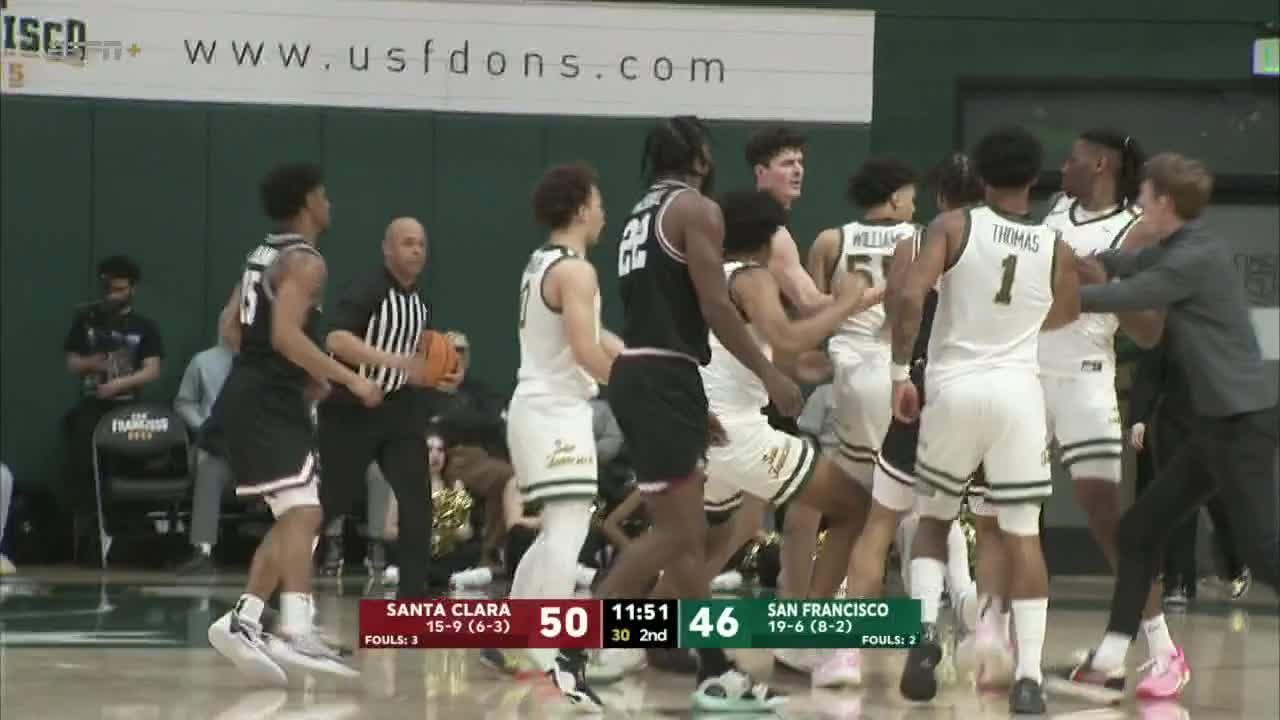 Scuffle breaks out after big shove in Santa Clara-San Francisco - Stream the Video - Watch ESPN