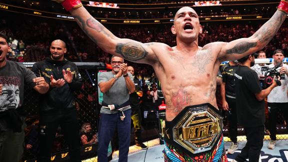 Alex Pereira celebrates after dominant TKO win at UFC 307 - ESPN Video