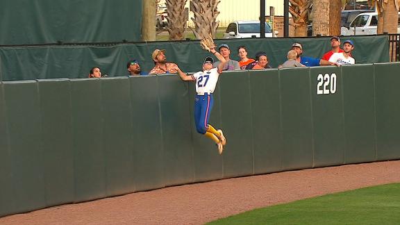 Florida's Kendra Falby makes an incredible leaping grab for a HR ...