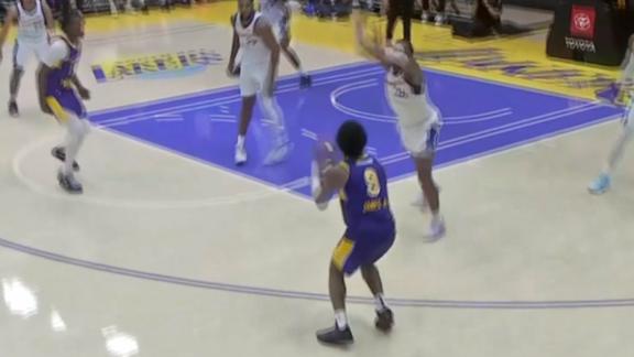 Bronny James nails step-back 3 for career-high 32 points - ESPN Video