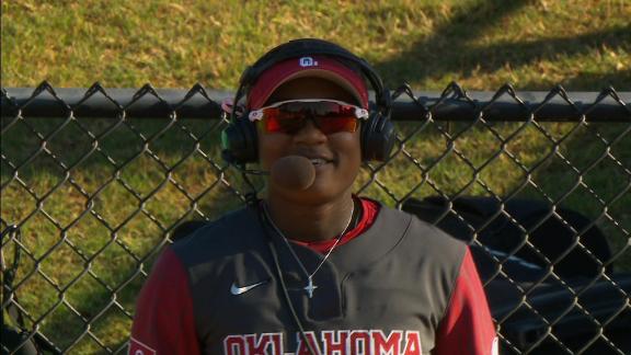 Oklahoma's Bland breaks down her go-ahead home run against Alabama ...