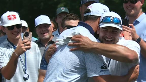 Jon Rahm gifts autographed glove after errant shot hits fan - ESPN Video
