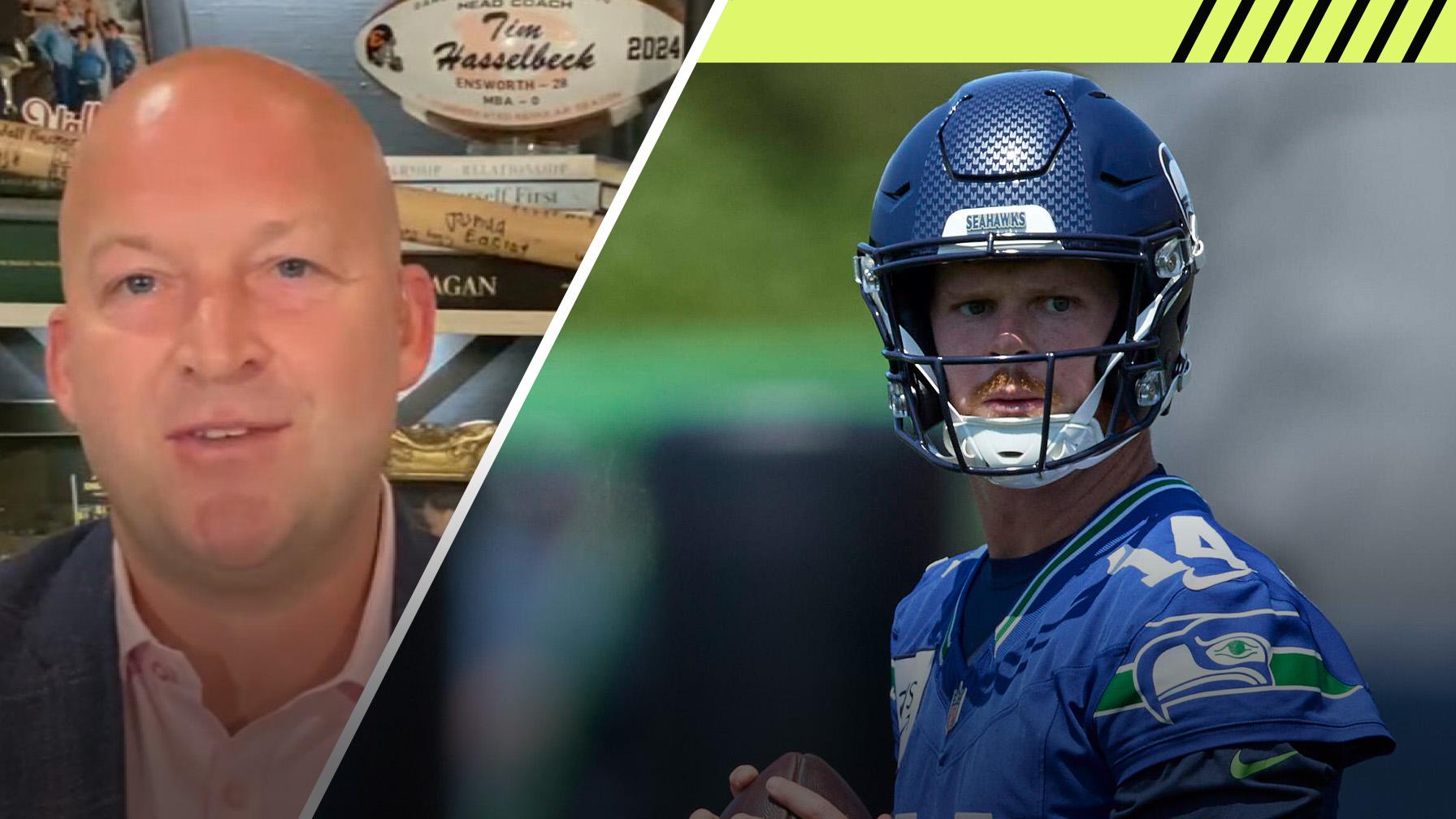 Tim Hasselbeck sounds off on Darnold's rough day at Seahawks OTAs ...