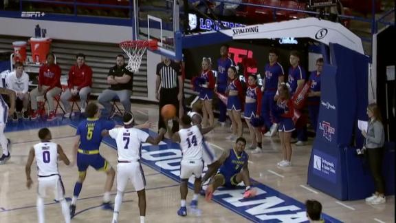 Kaden Cooper with the massive block at the rim - ESPN Video